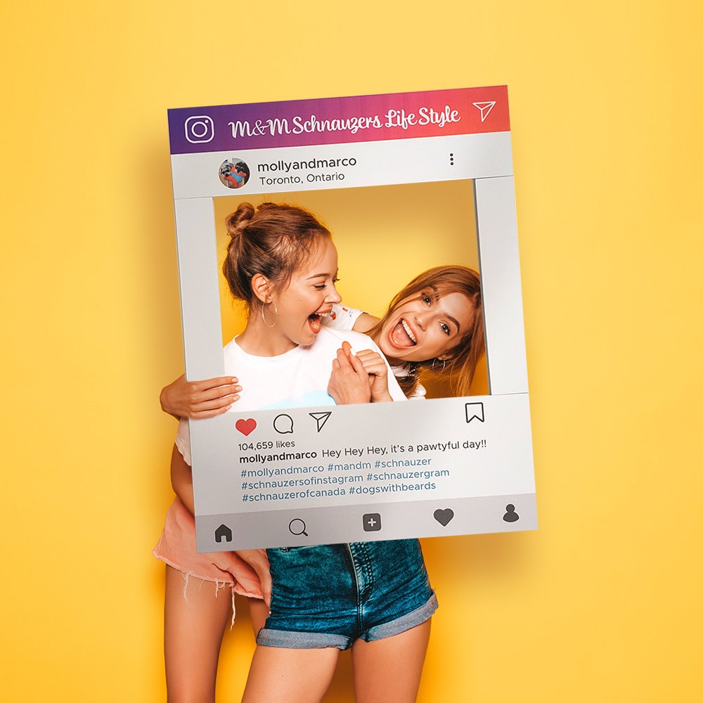 Custom Printed for Social Media Instagram /Facebook Selfie Frame Cutou ...